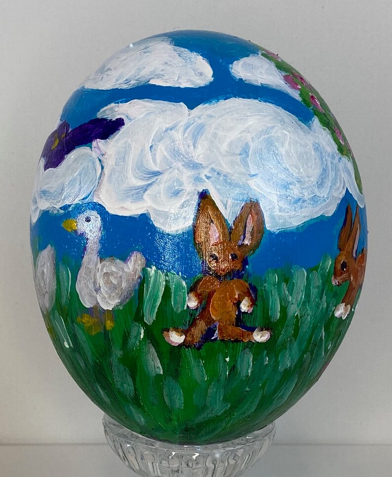Easter Story: Hand Painted Ostrich Egg - Etsy