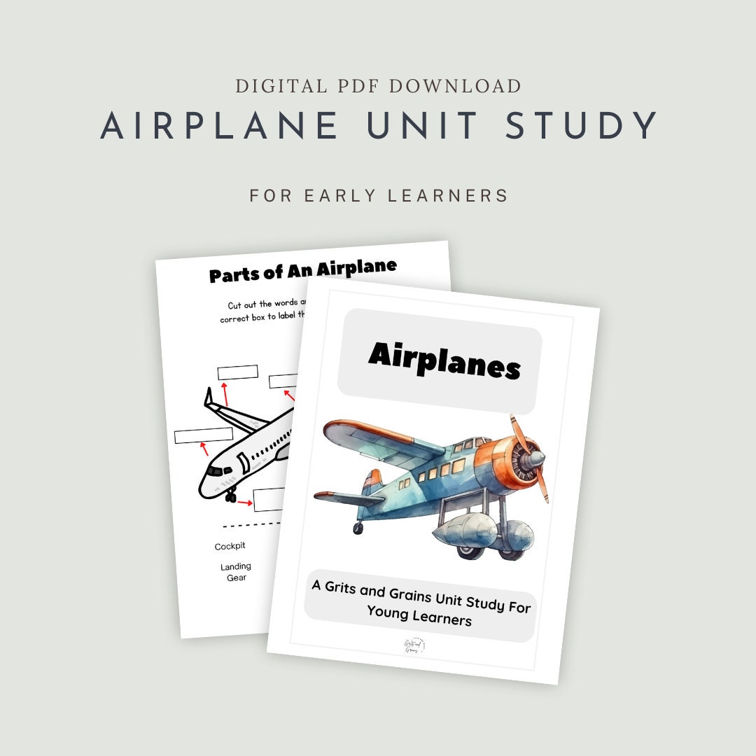 Airplane Unit Study - Workbook - Educational Resource -digital Item ...