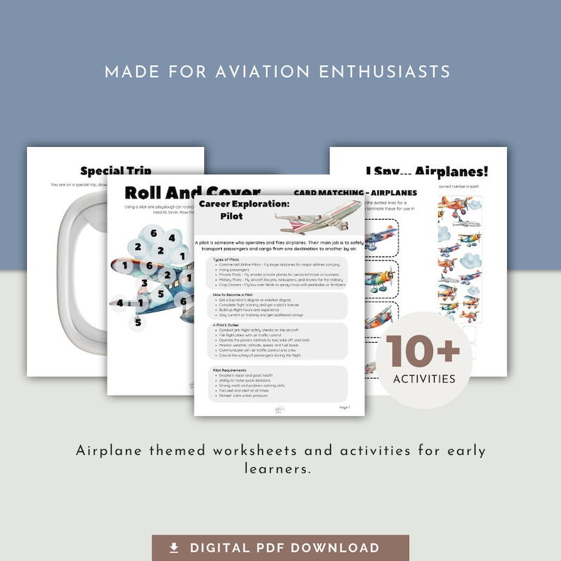 Airplane Unit Study - Workbook - Educational Resource -digital Item ...