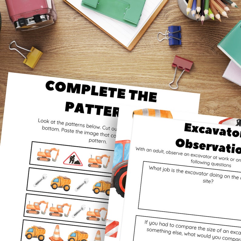 Excavator Unit Study - Workbook - Educational Resource -digital Item ...