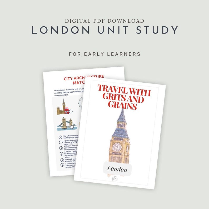 London Unit Study - Workbook - Educational Resource -digital Item ...