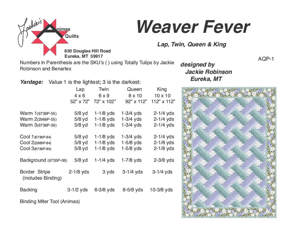 Weaver Fever Quilt Pattern by Jackie Robinson - Etsy
