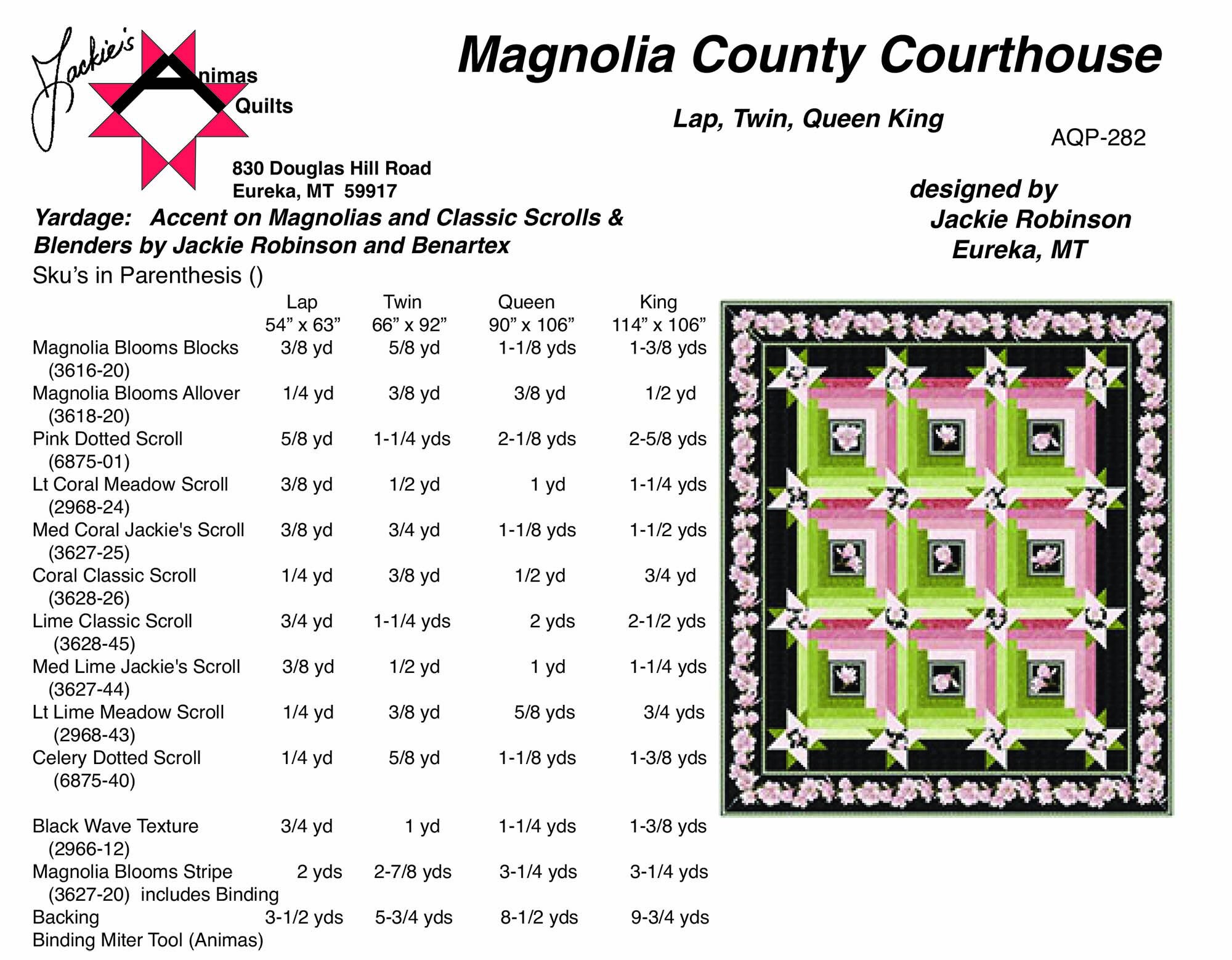 Magnolia County Courthouse - Quilt Pattern by Jackie Robinson - Etsy