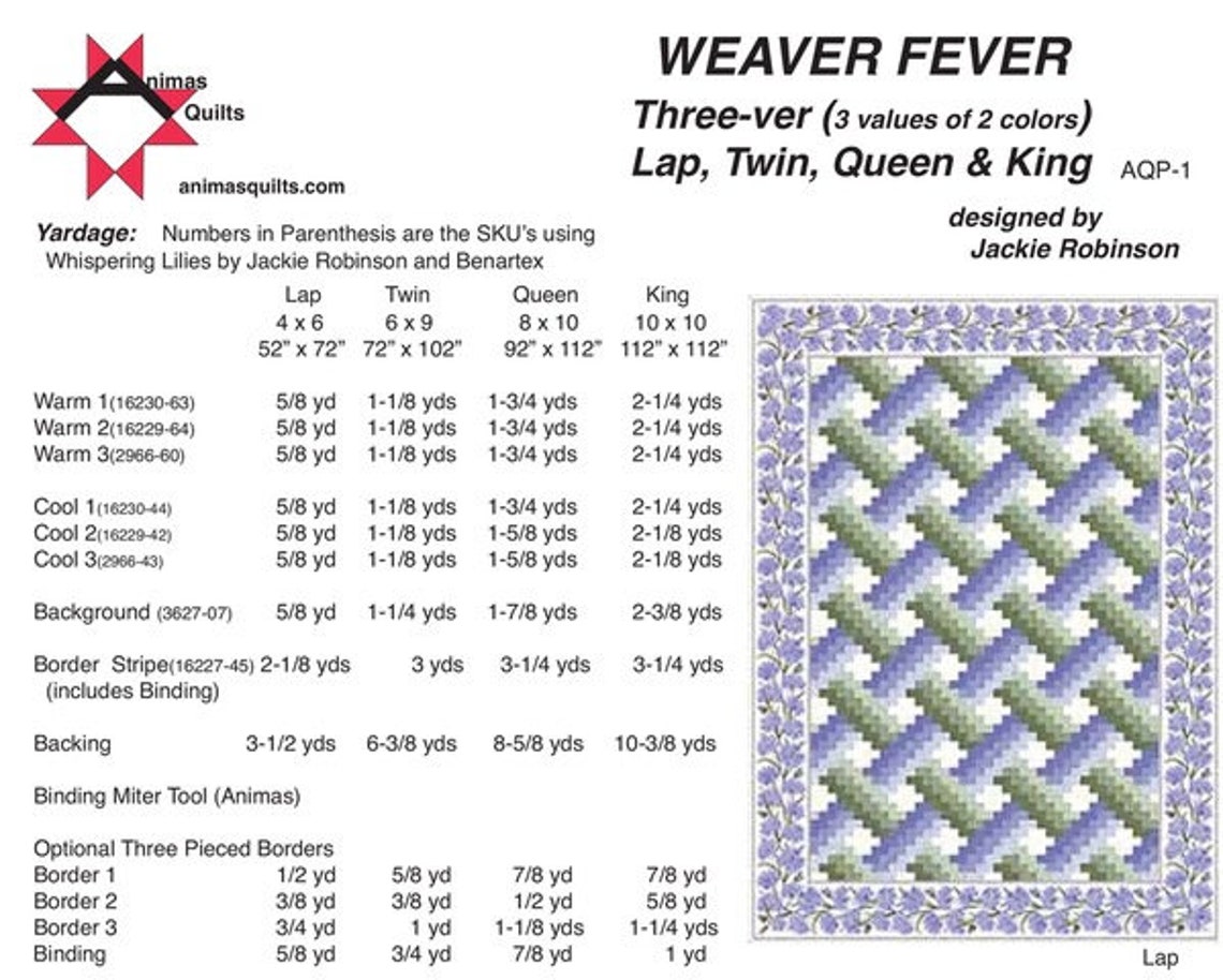 Weaver Fever - Quilt Pattern by Jackie Robinson - Etsy