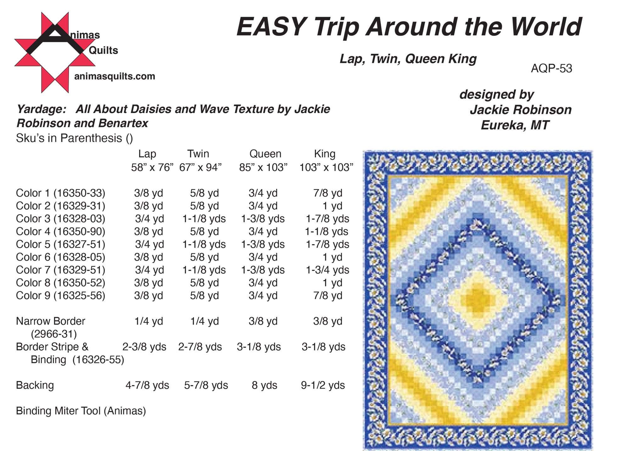 Easy Trip Around the World - Quilt Pattern by Jackie Robinson - Etsy