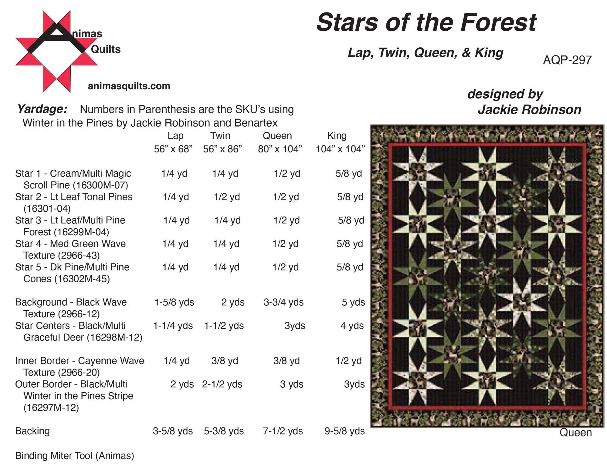 Stars of the Forest - Quilt Pattern by Jackie Robinson (digital Pattern ...