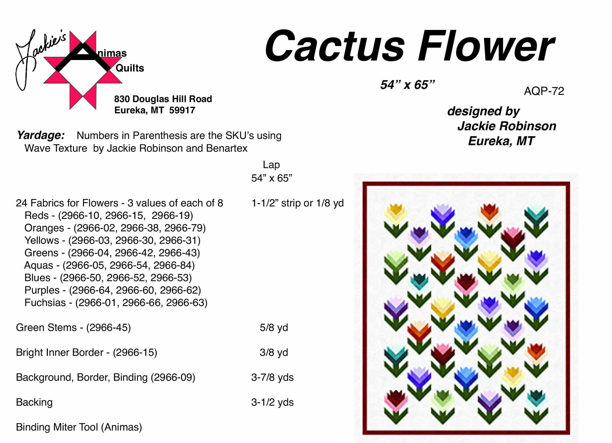 Cactus Flower - Quilt Pattern by Jackie Robinson - Etsy