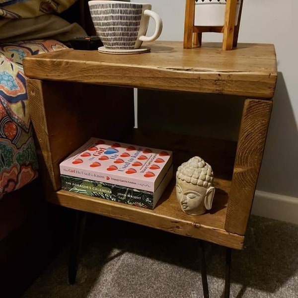 Rustic Bedside Table - Etsy UK
