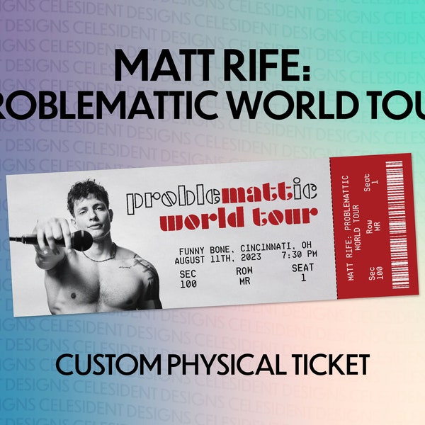 World Tour Ticket Template - Etsy
