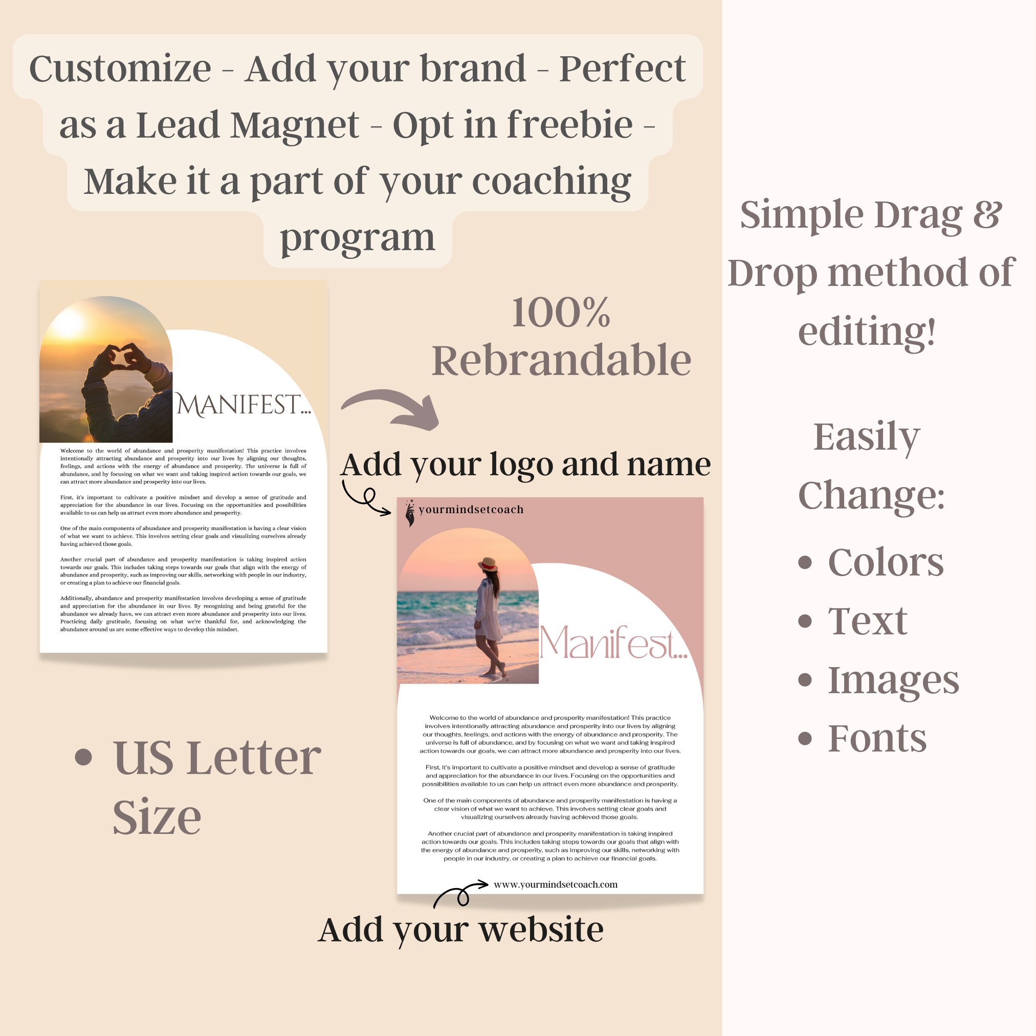 Manifestation Workbook Mindset Coaching Worksheets - Etsy