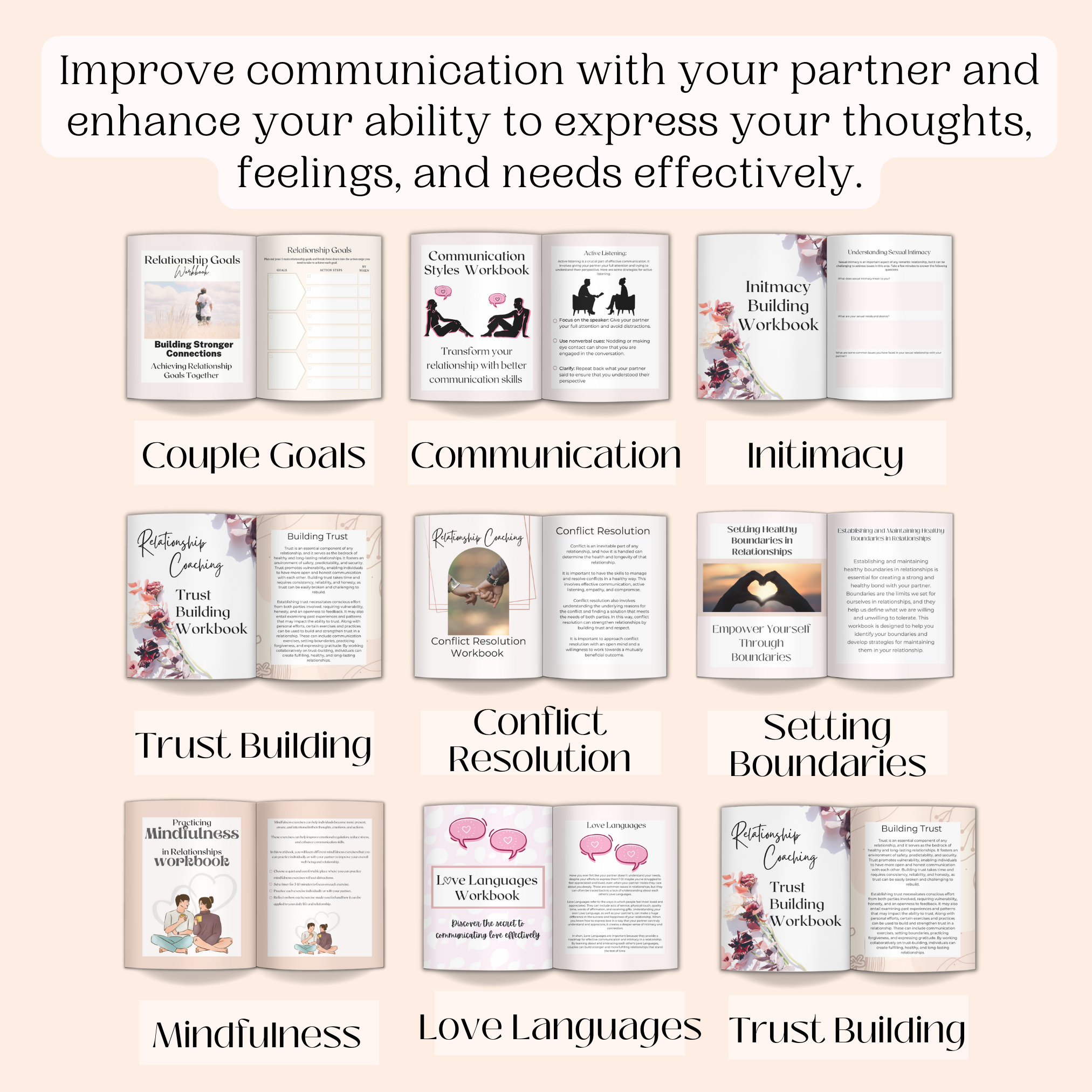 Relationship Worksheets Bundle, Couples Therapy Worksheets, Couples ...