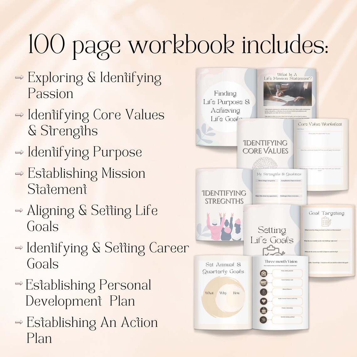 Life Coaching Workbook for Finding Passion Purpose and Goal Setting ...