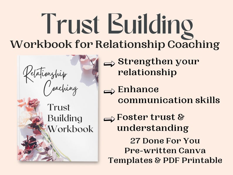 Relationship Workbook, Couples Therapy Worksheets, Trust Building ...