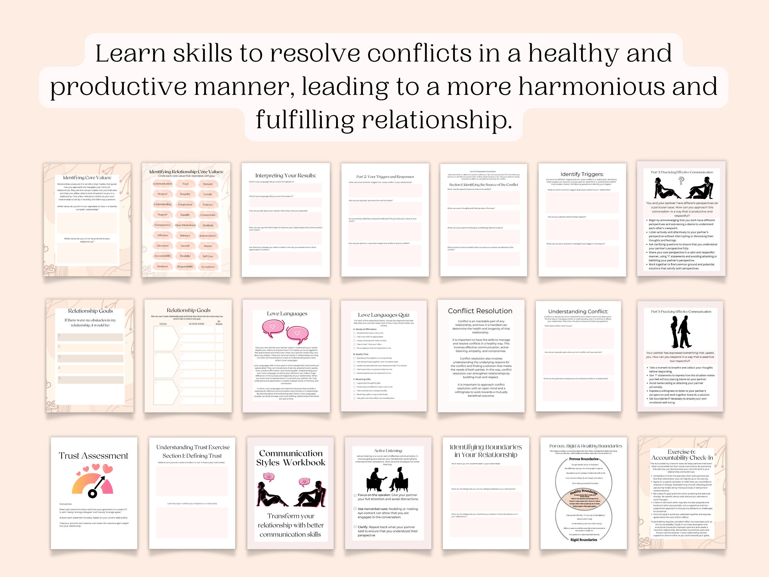 Relationship Worksheets Bundle Couples Therapy Worksheets - Etsy