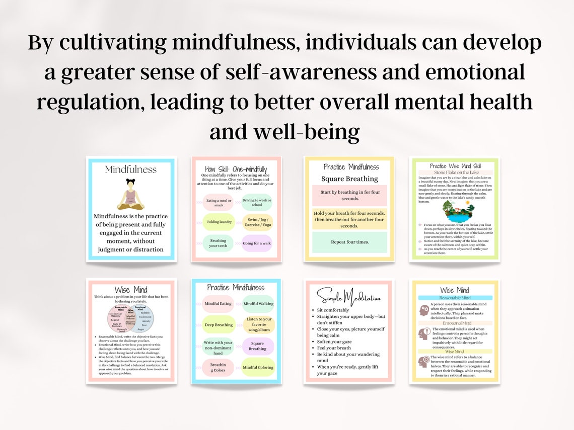 Mindfulness Flash Cards Printable, Anxiety Relief Affirmation Cards ...