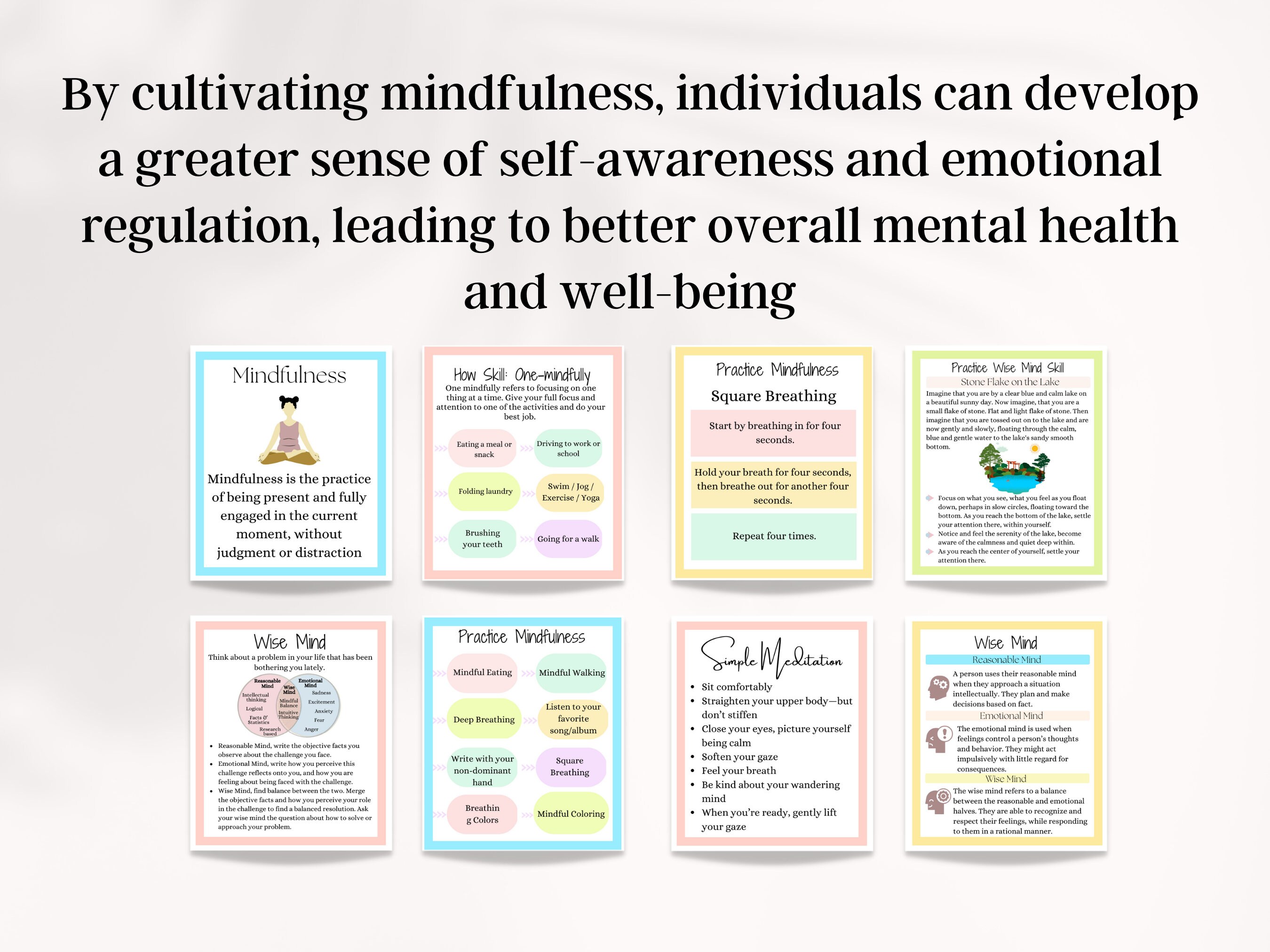Mindfulness Flash Cards Printable, Anxiety Relief Affirmation Cards ...