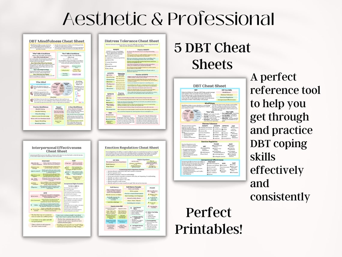 DBT Cheat Sheet, DBT Skills, Dbt Flash Cards for Teens and Adults, DBT ...