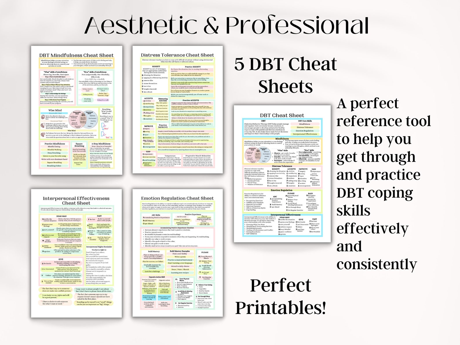 DBT Cheat Sheet, DBT Skills, Dbt Flash Cards for Teens and Adults, DBT ...
