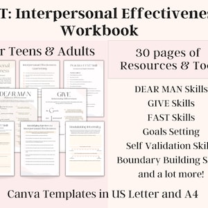 DBT Worksheets for Interpersonal Effectiveness, DBT Workbook, DBT ...