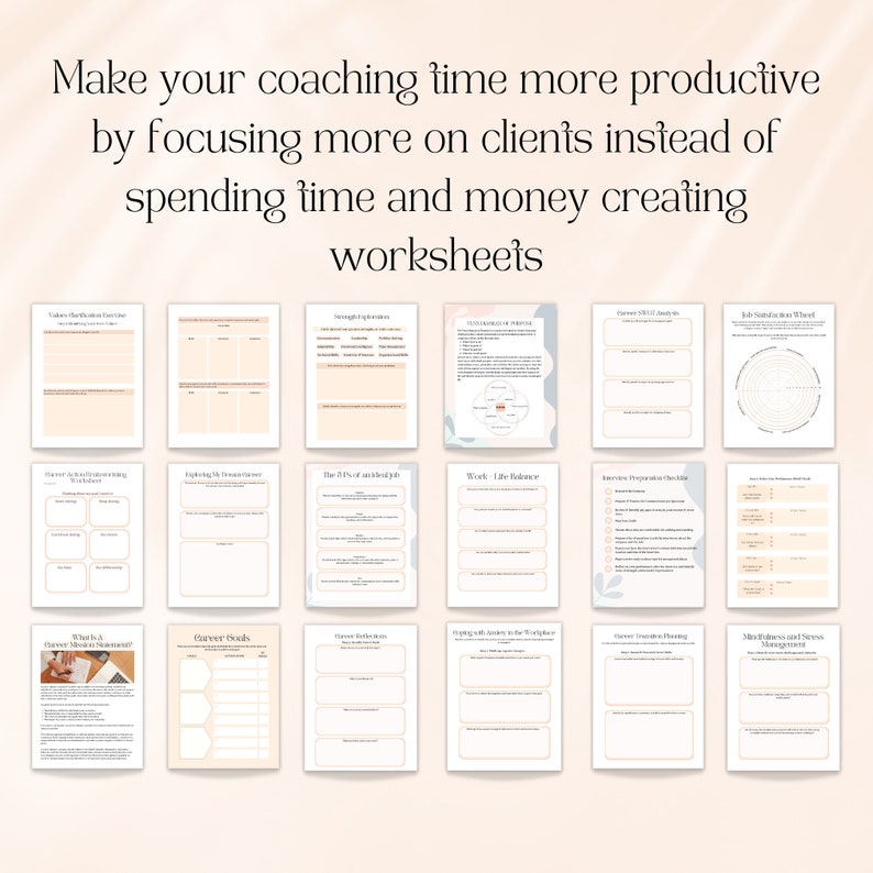 Career Coaching Templates, Career Change Workbook, Life Coaching Bundle ...