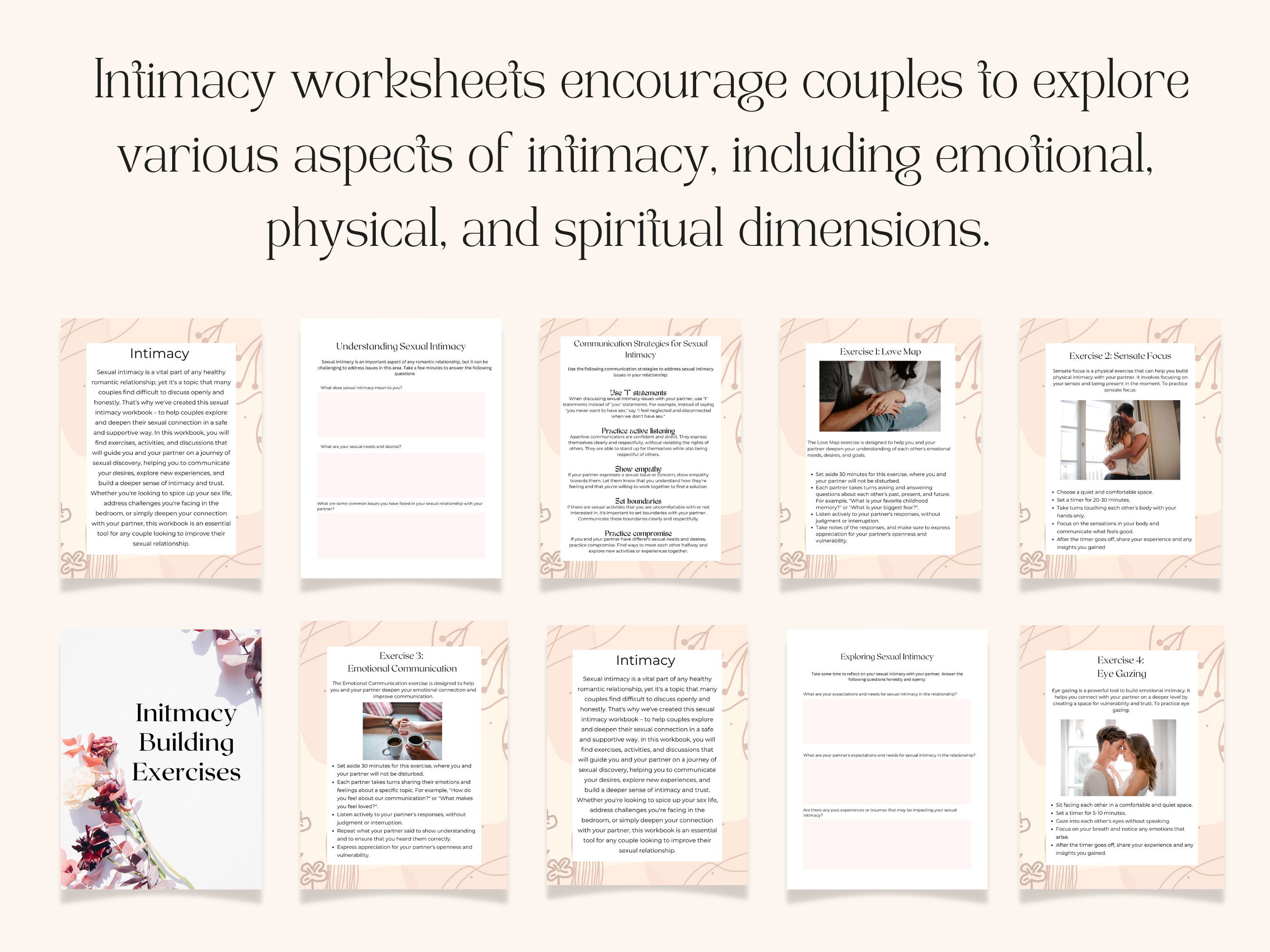 Intimacy Building Relationship Worksheets, Couples Therapy Worksheets ...