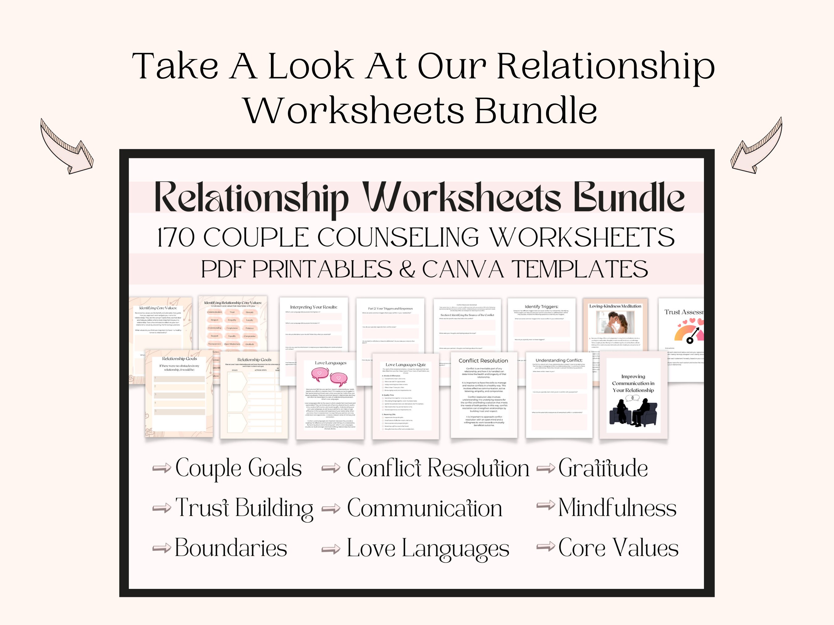 Boundary Building Relationship Workbook, Couples Therapy Worksheets ...