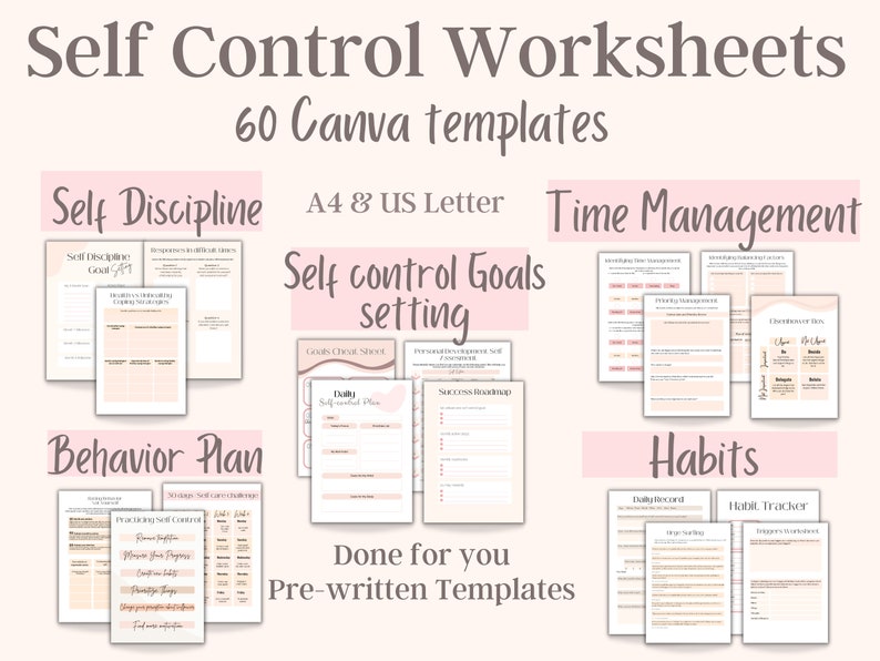 Coaching Worksheets, Self Control Workbook, Life Coaching, Workbook ...