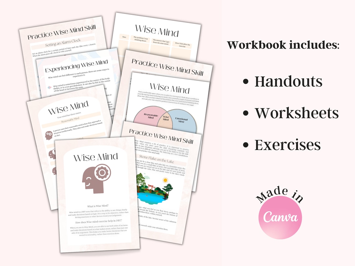 DBT Wise Mind Worksheets, DBT Skills, Therapy Worksheets, Wise Mind ...