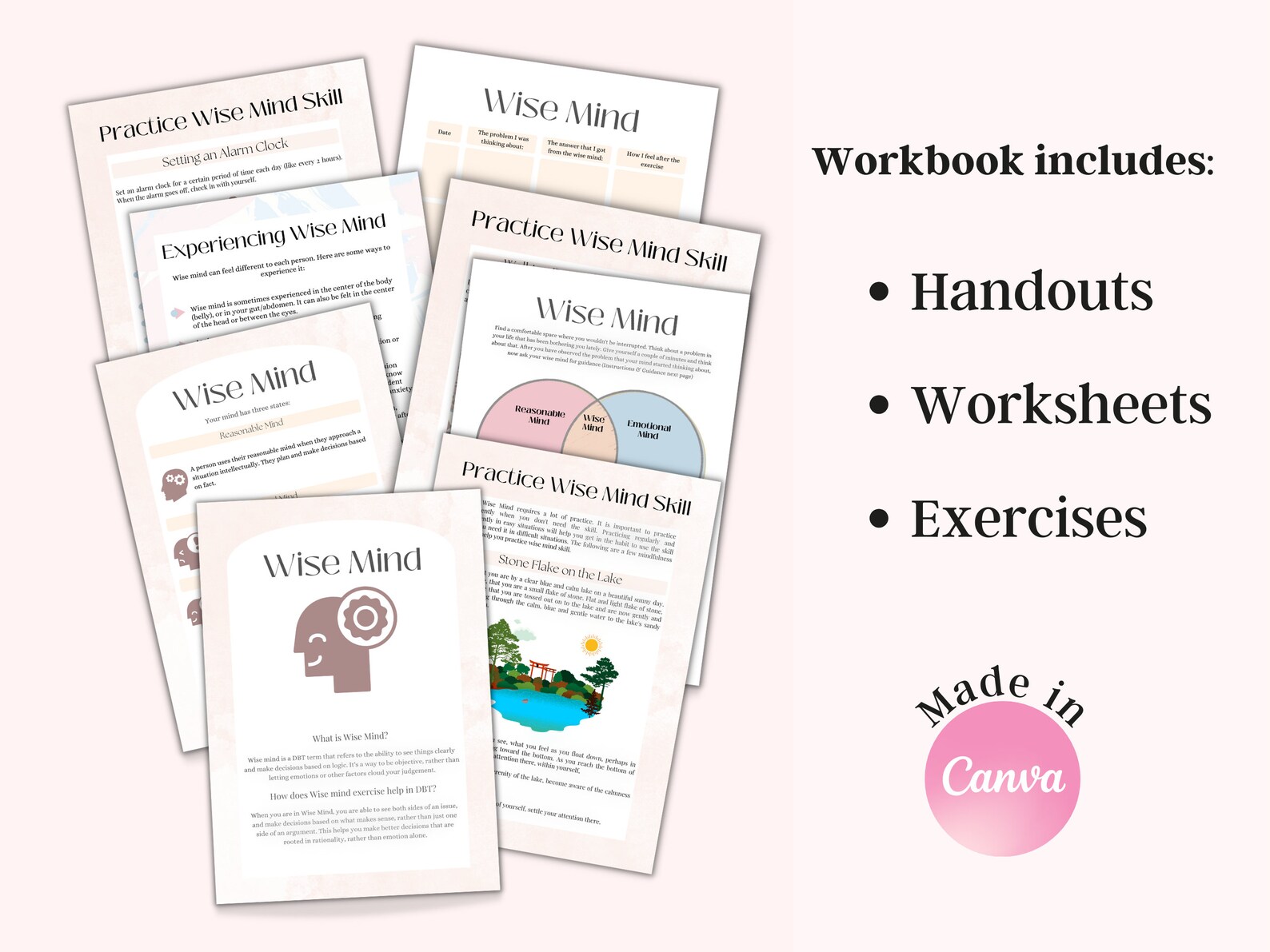 DBT Wise Mind Worksheets, DBT Skills, Therapy Worksheets, Wise Mind ...