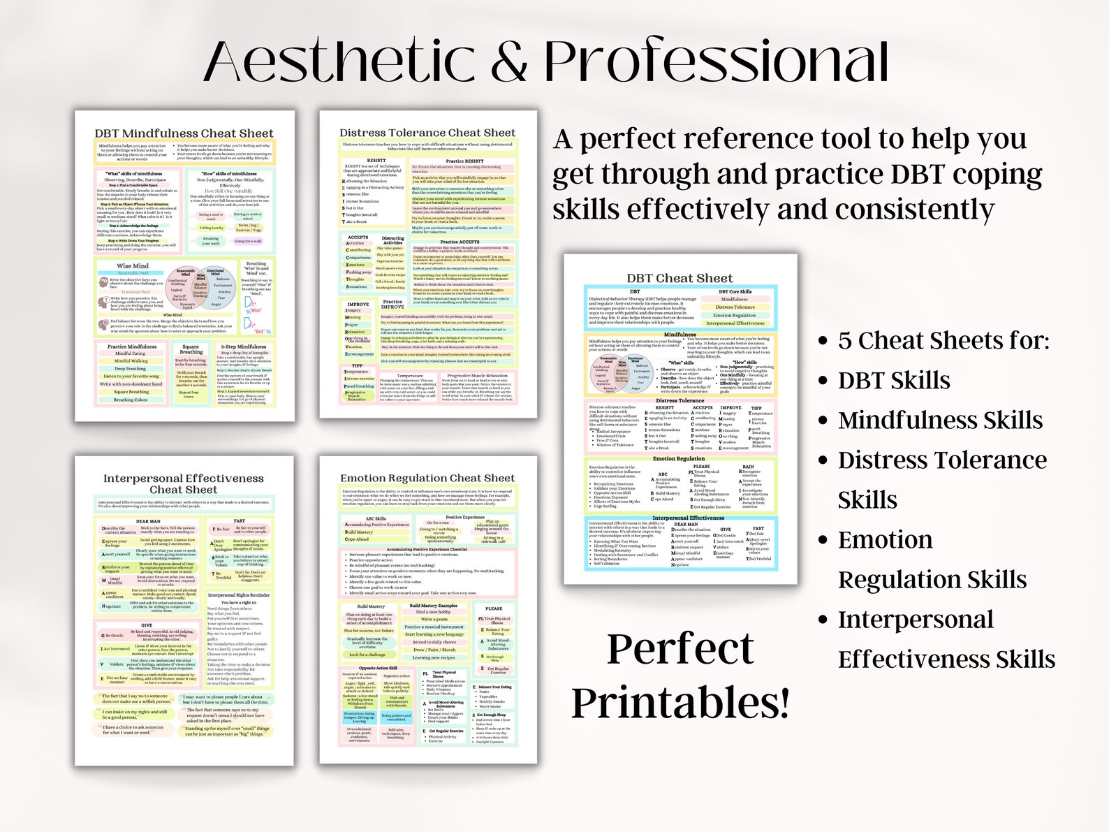 DBT Cheat Sheet, DBT Skills, Dbt Flash Cards for Teens and Adults, DBT ...