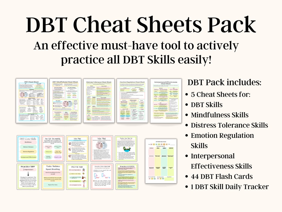 DBT Cheat Sheet, DBT Skills, Dbt Flash Cards for Teens and Adults, DBT ...