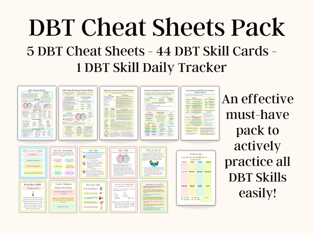 DBT Cheat Sheet DBT Skills Dbt Flash Cards for Teens and - Etsy Ireland