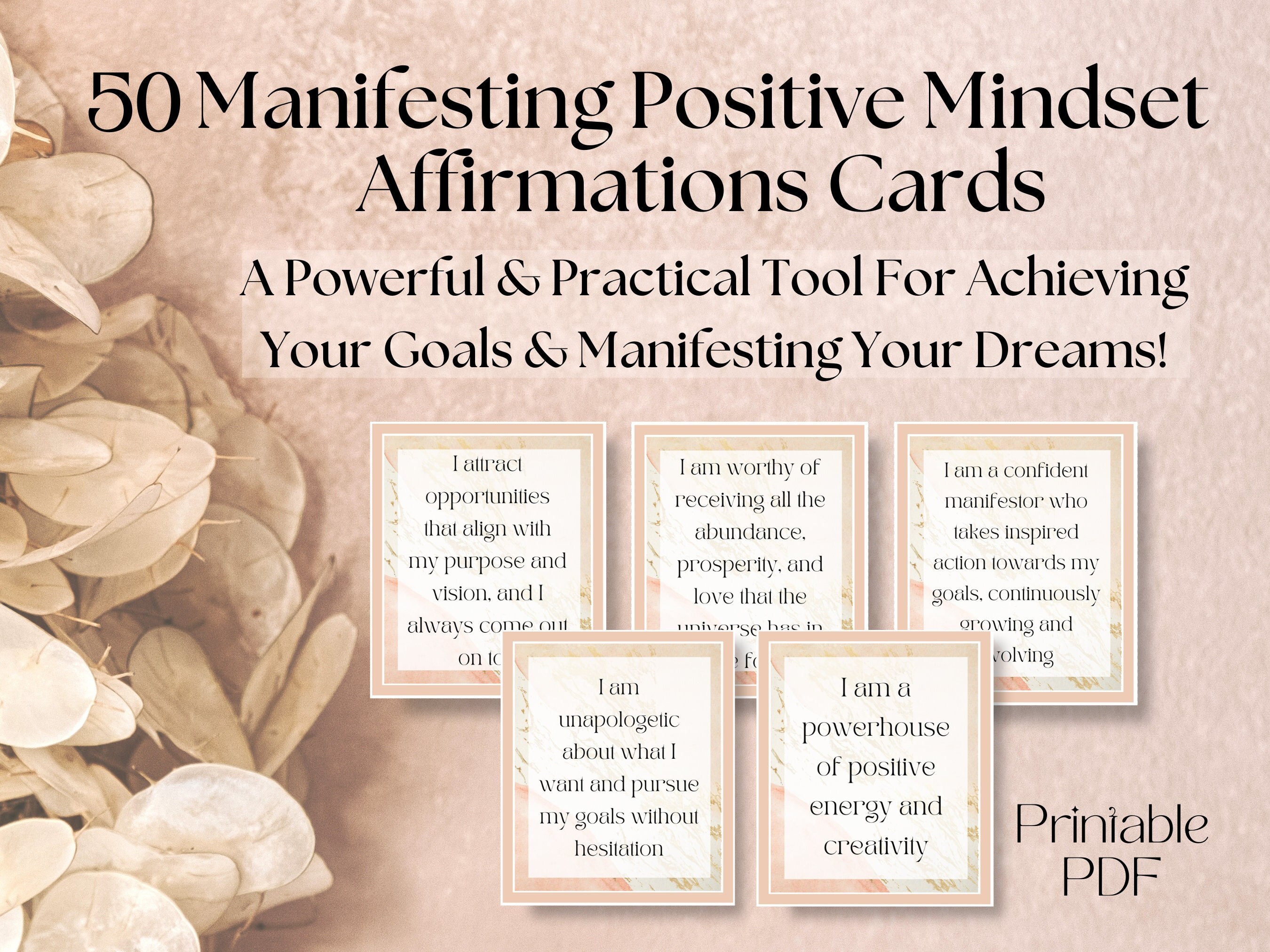 Positive Affirmation Cards, Law of Attraction Cards, Positive Pins ...