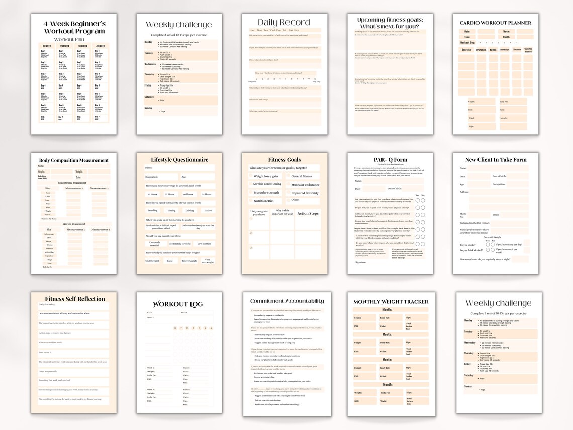 Personal Trainer Client Intake Form Personal Trainer Forms - Etsy