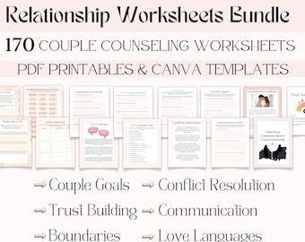 Relationship Worksheets Bundle, Couples Therapy Worksheets, Couples ...