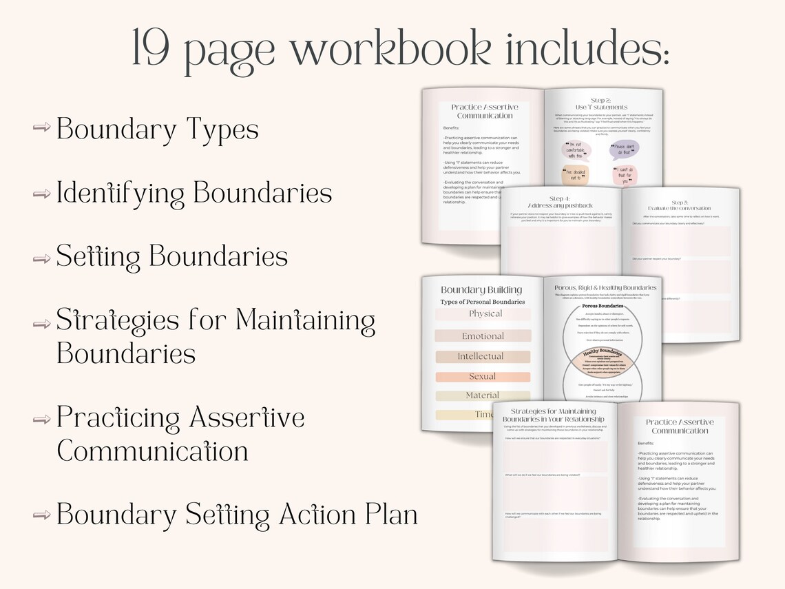 Boundary Building Relationship Workbook, Couples Therapy Worksheets, Couples Counseling ...