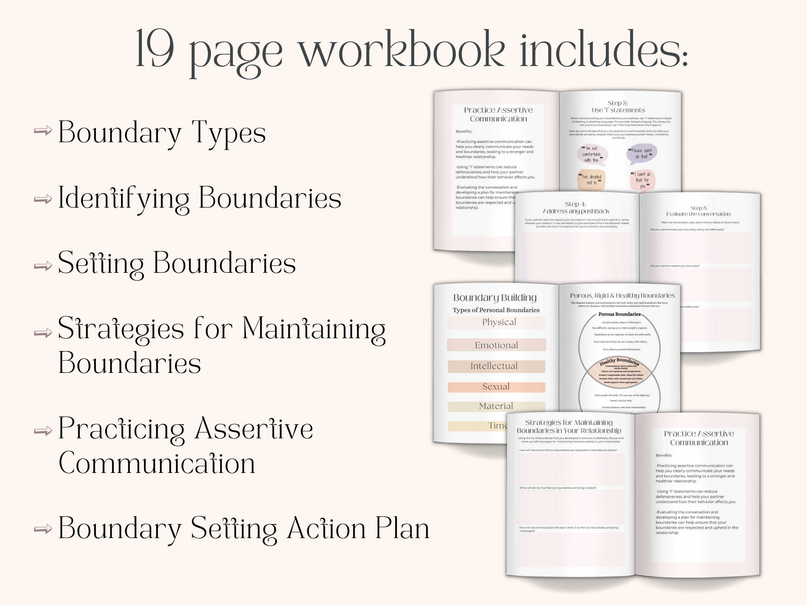 Boundary Building Relationship Workbook, Couples Therapy Worksheets ...