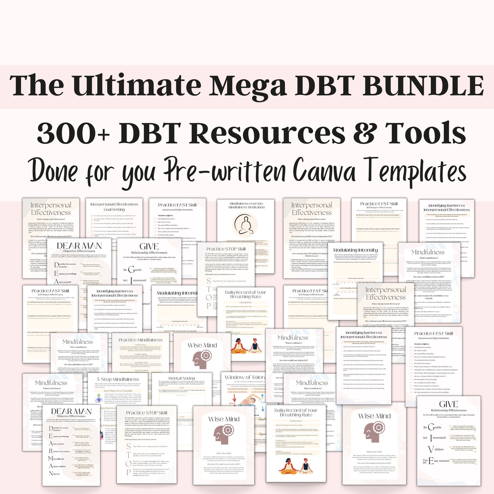DBT Bundle, DBT Skills, DBT Workbook, Dbt Cheat Sheet, Dbt Therapy ...