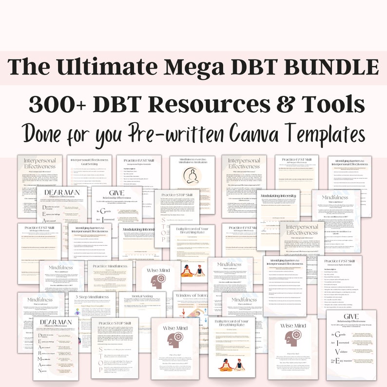 DBT Bundle, DBT Skills, DBT Workbook, Dbt Cheat Sheet, Dbt Therapy ...