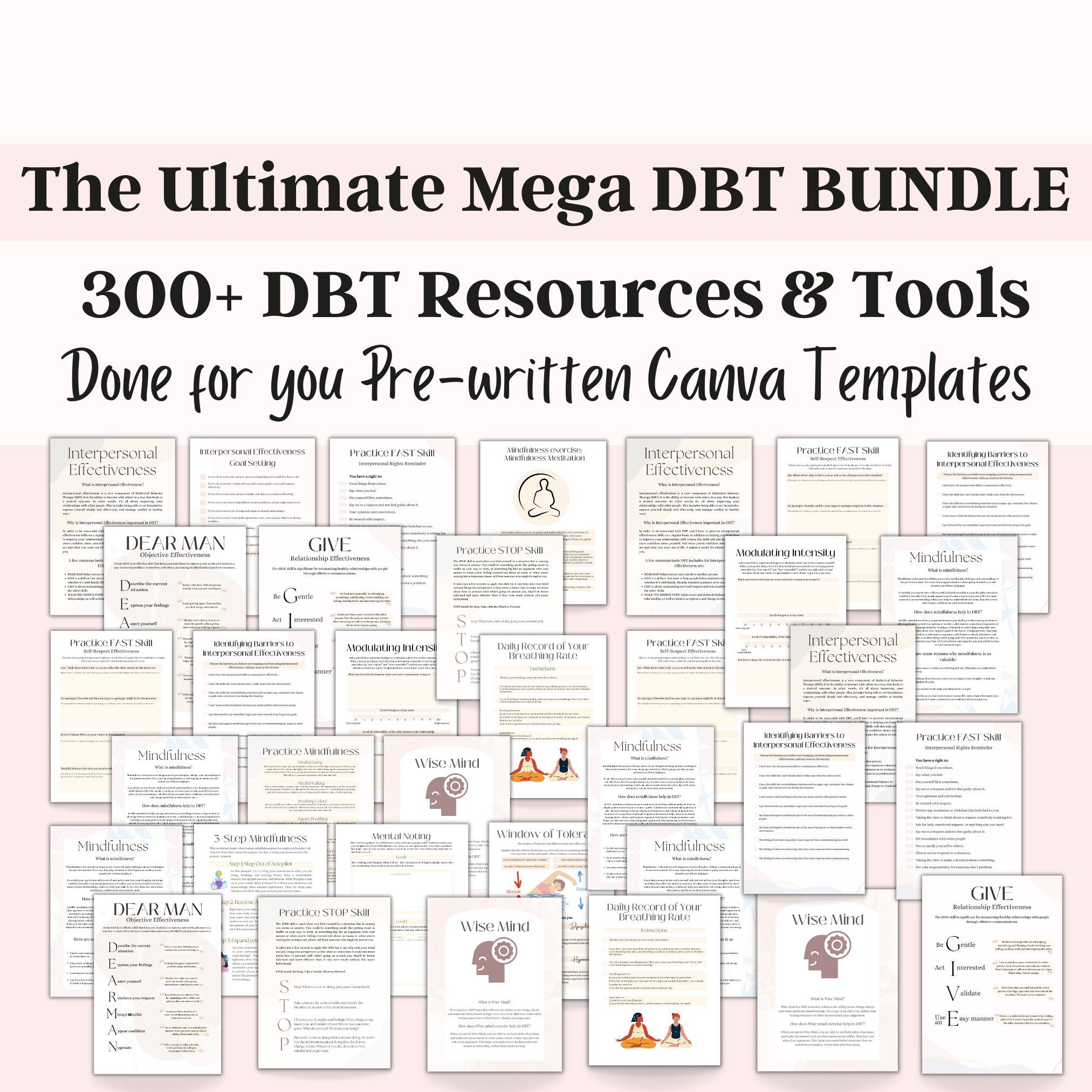 DBT Bundle, DBT Skills, DBT Workbook, Dbt Cheat Sheet, Dbt Therapy ...