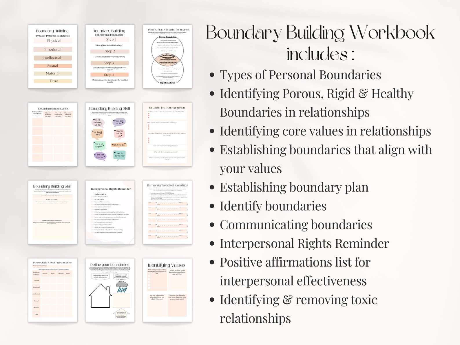 Boundary Building Skill Coaching Worksheets, Relationship Communication ...