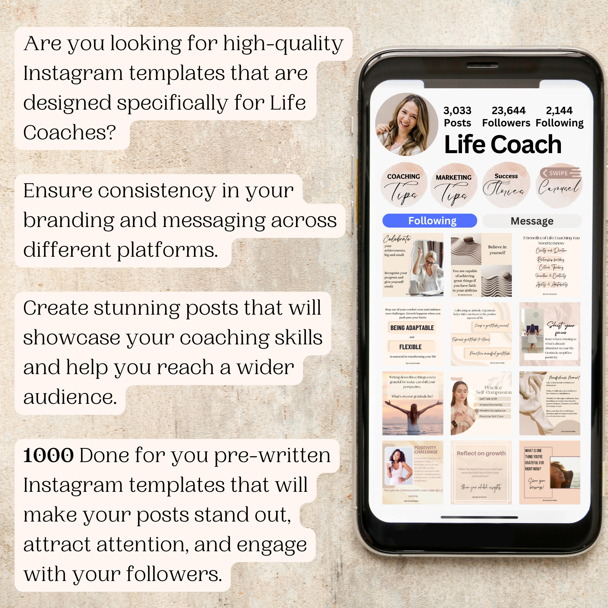 Life Coaching Instagram Templates, Social Media Templates for Life ...