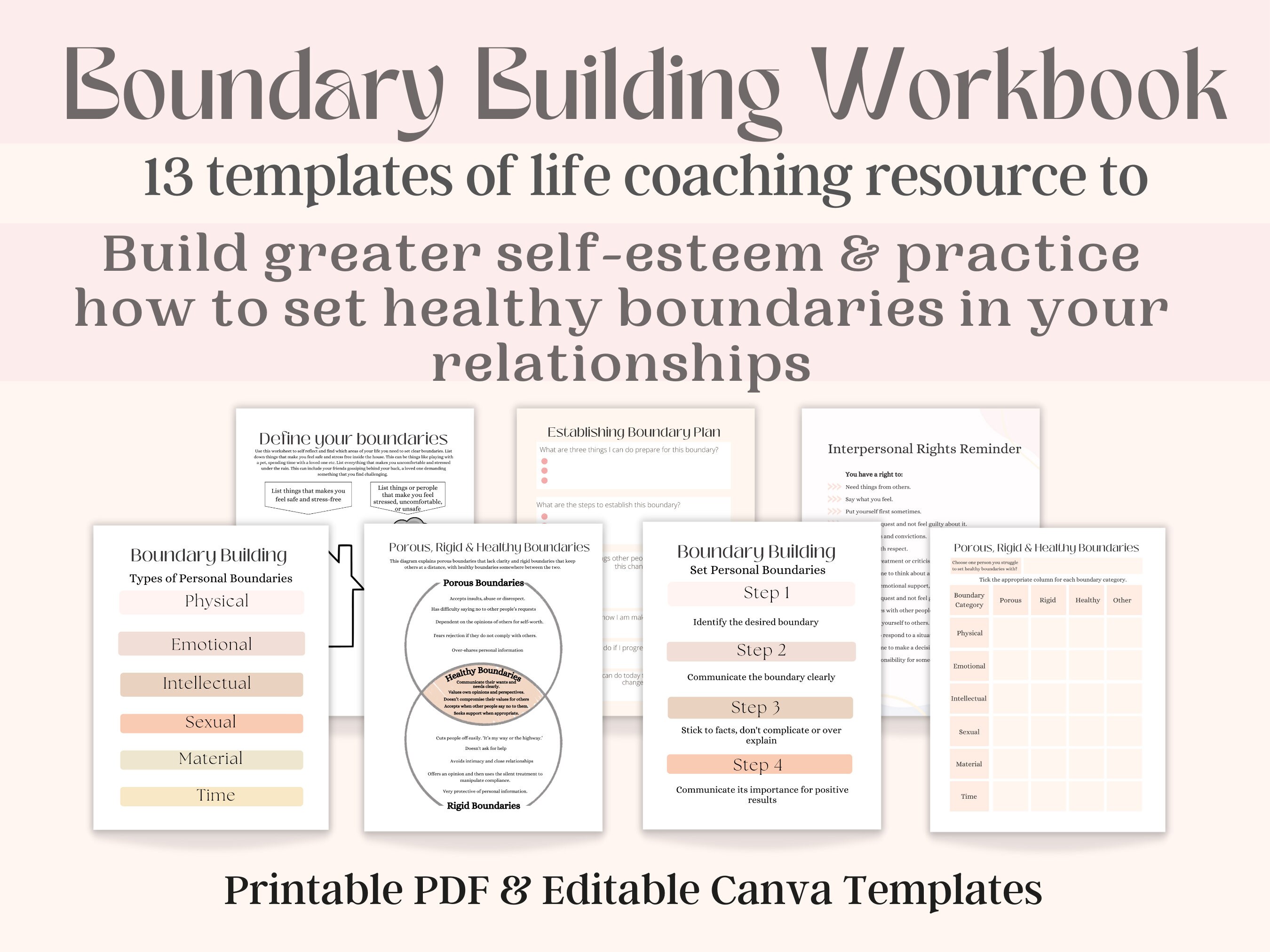 Boundary Building Skill Coaching Worksheets, Relationship Communication ...