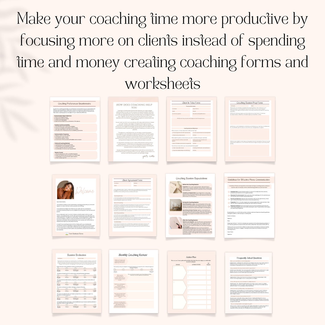Coaching Intake Forms, Coaching Contract, Coaching Onboarding Templates ...