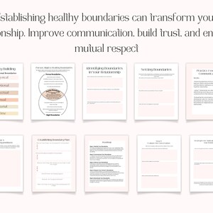 Boundary Building Relationship Workbook, Couples Therapy Worksheets ...
