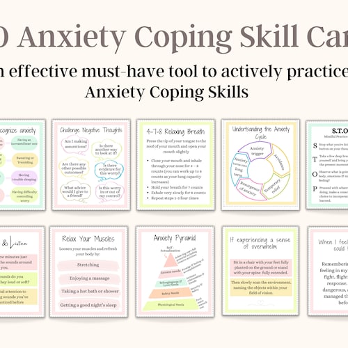 DBT Skills Cards DBT Coping Skills Flash Cards Anxiety - Etsy
