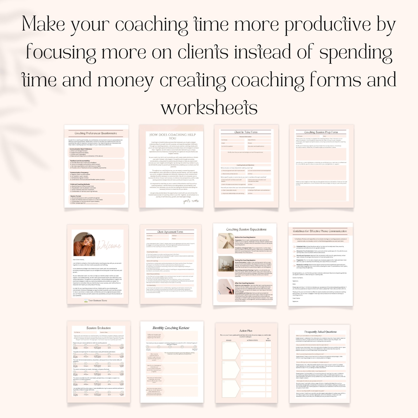 Coaching Intake Forms, Coaching Contract, Coaching Onboarding Templates ...