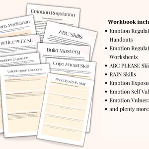 DBT Workbook, DBT Skills, Therapy Worksheets for Emotion Regulation ...