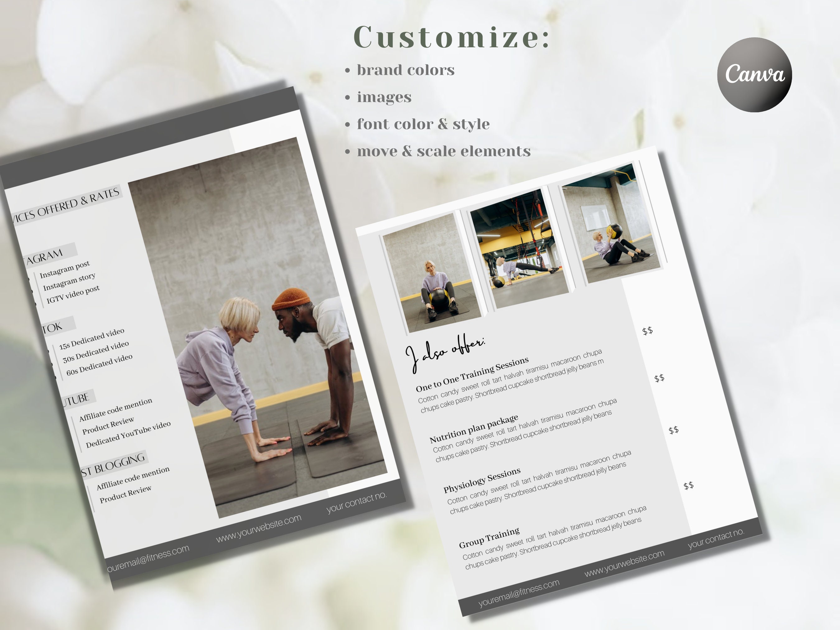 Personal Trainer Media Kit Template, Fitness Trainer Media Kit Template ...