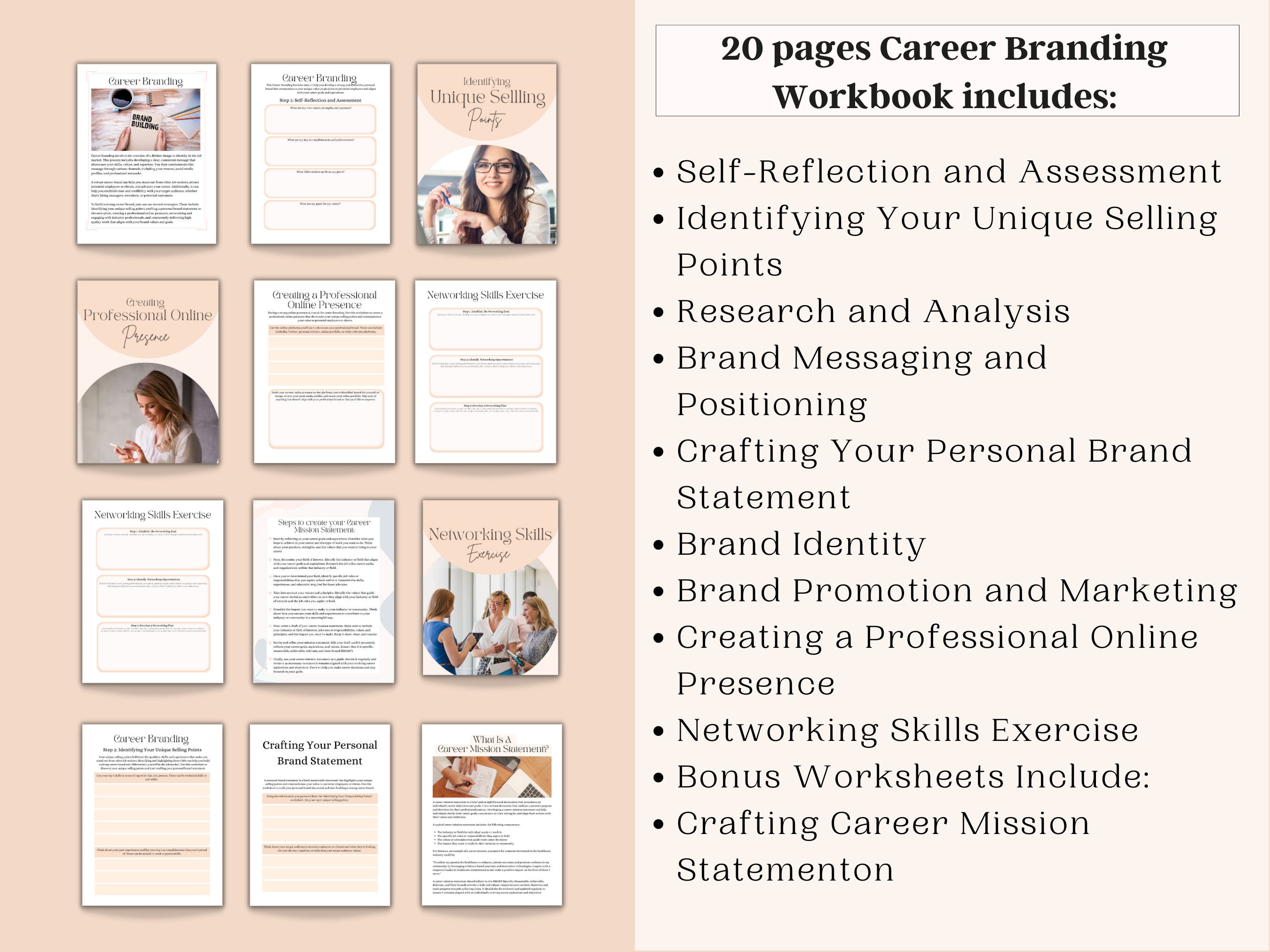 Career Coaching Templates, Career Workbook Template, Life Coaching ...